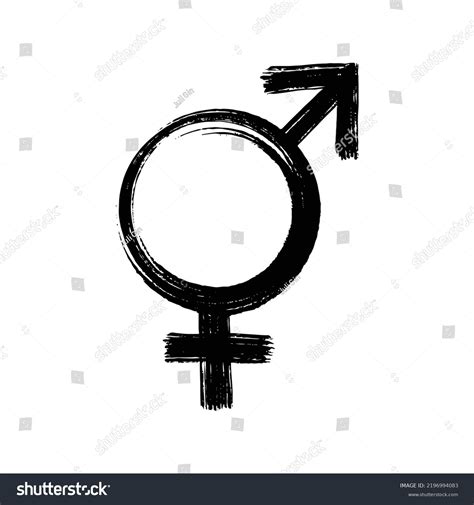 Bigender Symbol Black Ink Vector Illustration Stock Vector Royalty