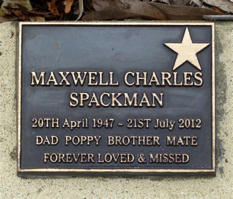 Maxwell Charles Spackman 1947 2012 Find A Grave Memorial