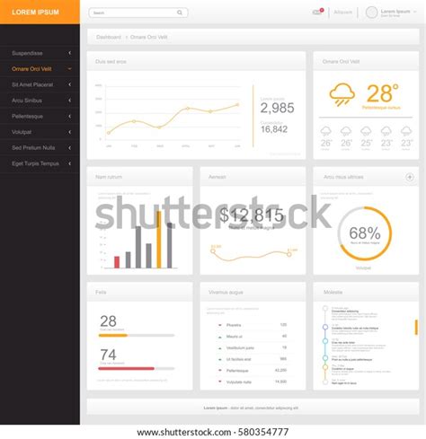 Dashboard User Admin Panel Template Design 库存矢量图（免版税）580354777 Shutterstock