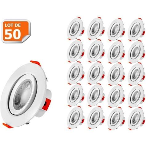 Lot De 50 Spot Led Encastrable Pour Plafond 5w Blanc Neutre