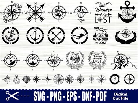 Compass Bundle Svg Nautical Compass Svg Compass Png Compass Eps