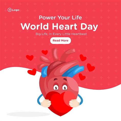 세계 심장의 날 배너 디자인 서식 파일 프리미엄 벡터