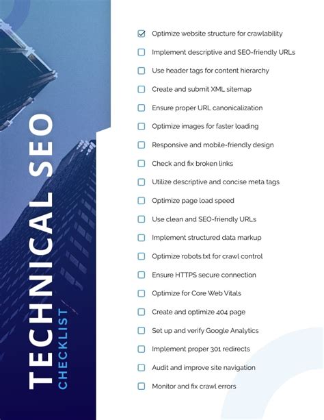 Technical Seo Checklist Template Visme