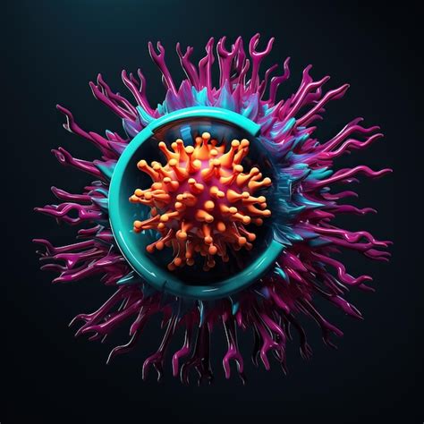Premium Photo Influenza Virus 3d Modeling Dark Background