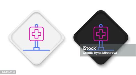 흰색 배경에 격리 된 교차 병원 아이콘라인 의료지도 포인터 다채로운 개요 개념 벡터 건강 진단에 대한 스톡 벡터 아트 및 기타 이미지 건강 진단 건강관리와 의술 고체