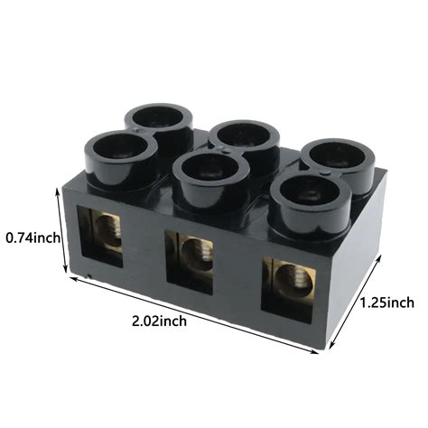 Buy Zzhxsm Terminal Block 500v 60a Black Dual Row 3 Positions Screw