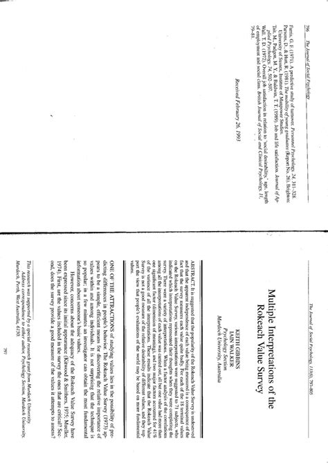 PDF Multiple Interpretations Of The Rokeach Value Survey