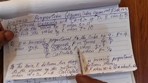 Igcse Inverse Proportion Youtube
