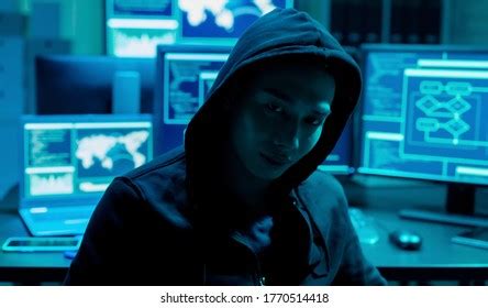 Asian Male Hacker Look You Weirdly Stock Photo 1770514418 Shutterstock