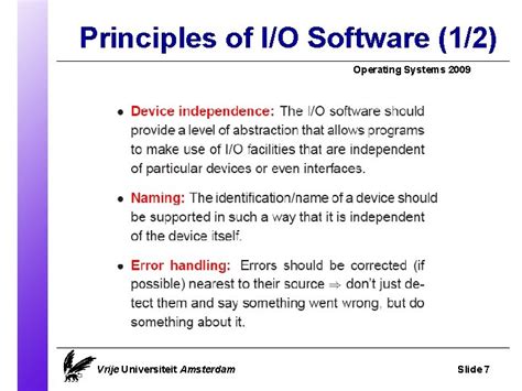Operating Systems Chapter 3 Inputoutput Vrije Universiteit Amsterdam