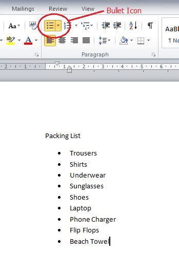 How To Create A Bulleted List In Word Printable Templates
