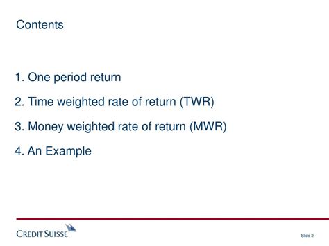 Ppt Money Weighted Rate Of Return Mwr Versus Time Weighted Rate Of Return Or Twr