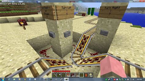 Minecraft Beta 1 5 Simple 3 Way Powered Rail Intersection Youtube