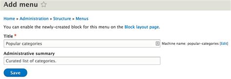 Build A Blog In Drupal 8 Create And Manage Menus Webwash