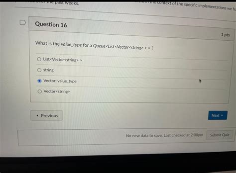 Solved What Is The Value Type For A Queue Chegg