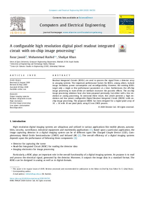 Pdf A Configurable High Resolution Digital Pixel Readout Integrated