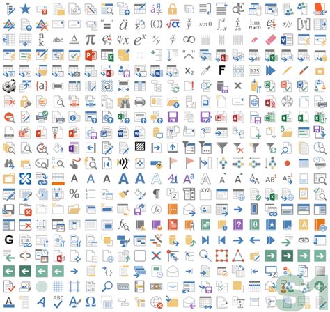 Excel Icons Image Gallery For Custom Ribbon Controls
