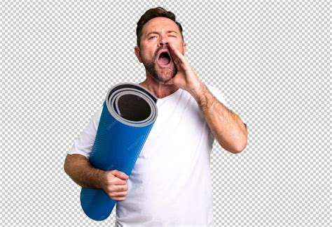 Premium Psd Feeling Happygiving A Big Shout Out With Hands Next To Mouth