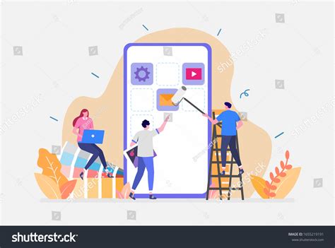 Vector Illustration Ui Ux Design Concept Stock Vector Royalty Free 1655219191