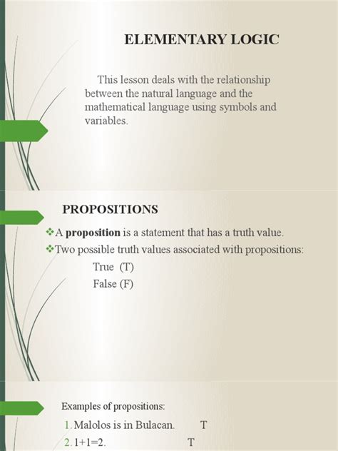001 Mmw Elementary Logic Lect Pdf Contradiction Syntax Logic