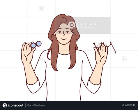 Girl Fixing Broken Glasses Illustration Free Download People