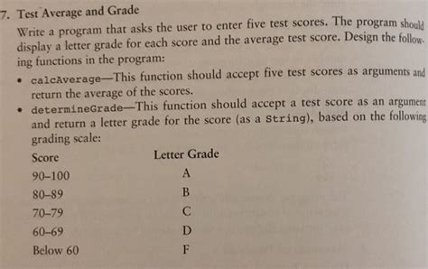 Solved Write A Program That Asks The User To Enter Five Test