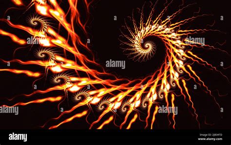 Fiery Glowing Negative Emotional Spiral Computer Generated Abstract Background 3d Rendering
