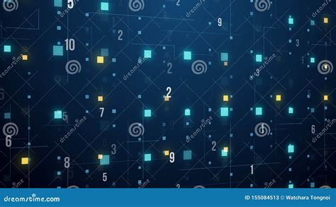 Abstract Technology Floating Code Number Digital Grid Motion Background Loop Virtual Reality