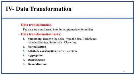 Unit 1 Data Pre Processing Data Cleaning Transformation Reduction Integration Pptx