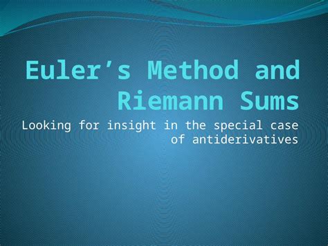 Pptx Eulers Method And Riemann Sums Dokumentips