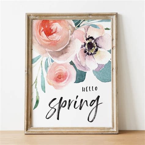 Spring Wall Decor Printable Wall Art Farmhouse Spring Etsy