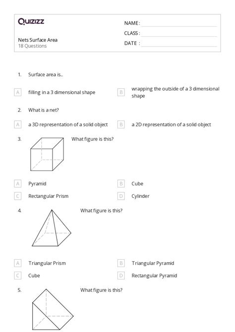 Surface Area Of A Triangular Prism Worksheet