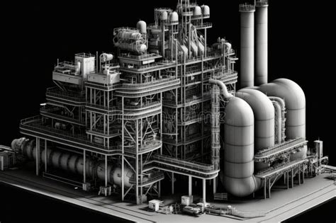 large multi level processing unit at refinery complex stock illustration illustration of