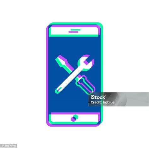 스마트폰 설정 도구 흰색 배경에 두 가지 색상이 오버레이된 아이콘 3차원 형태에 대한 스톡 벡터 아트 및 기타 이미지 3차원 형태 개념 공구상자 Istock