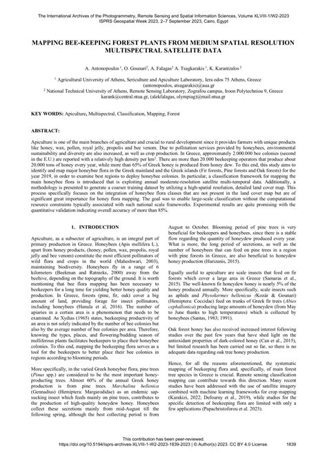 pdf mapping bee keeping forest plants from medium spatial resolution