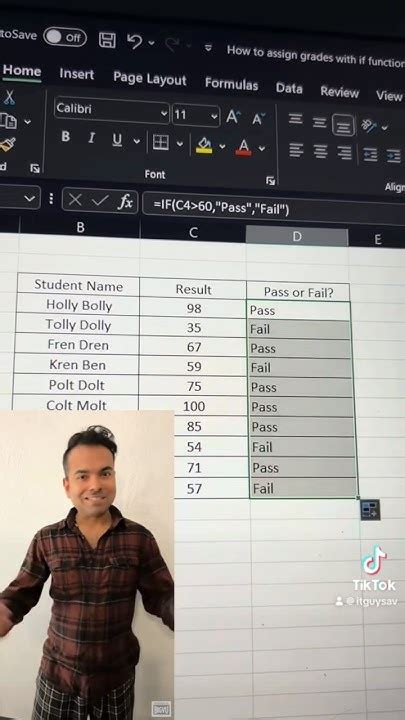 Assign Grades Using The If Function In Excel Exceltips Exceltech Exceltricks Exceltutorial