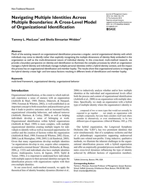 Pdf Navigating Multiple Identities Across Multiple Boundaries A