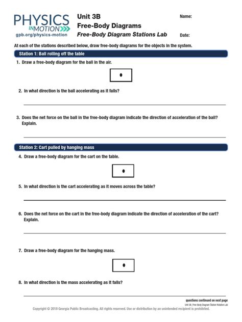 Station Lab Free Body Diagrams Lab 0 Pdf Acceleration Mass