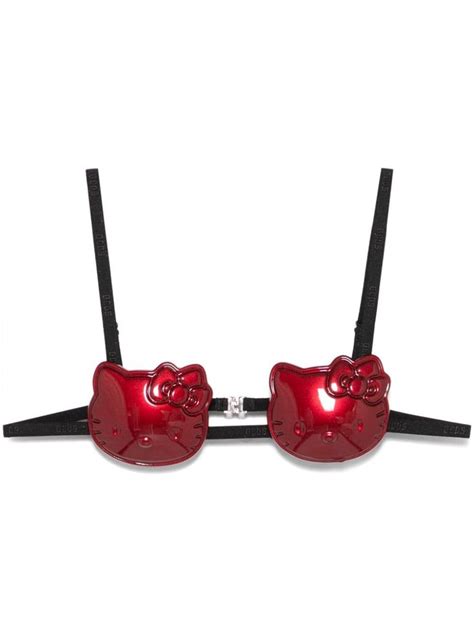 Gcds Hello Kitty Bold Bra Top Red Farfetch Gr Hello Kitty Bra