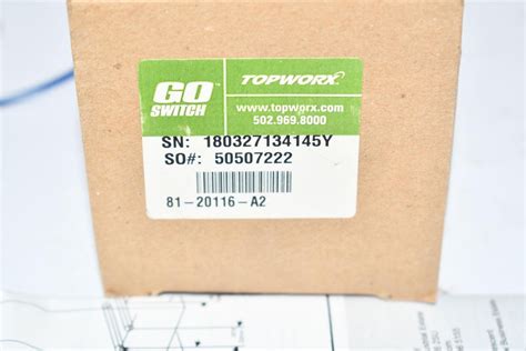New Topworx Go Switch 81 20116 A2 Proximity Sensor Limit Switch Model