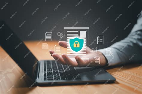 Premium Photo Concept Is Data Security Access Shield On A Computer Desktop Or Laptop Protect