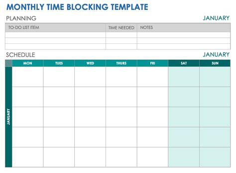Blocking Chart Template