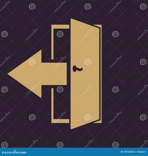 The Exit Icon Logout And Output Outlet Out Symbol Stock Vector