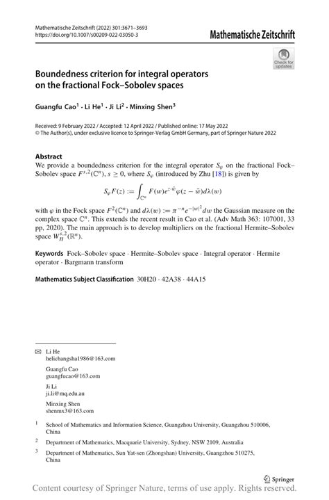 Boundedness Criterion For Integral Operators On The Fractional Focksobolev Spaces Request Pdf