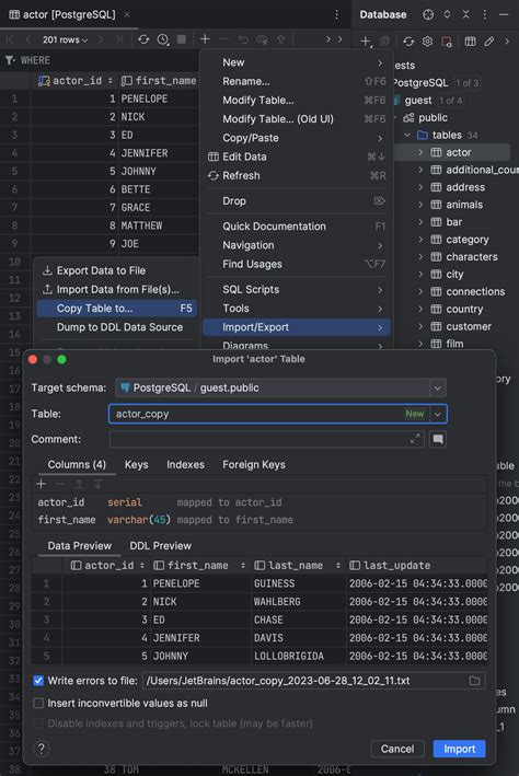 Tables Intellij Idea Documentation