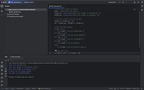 Nirosan Vijayakumar Python Bmi Calculator