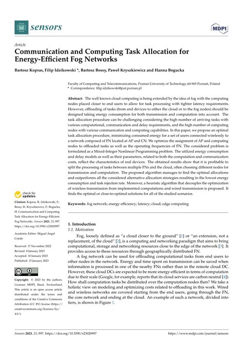 Pdf Communication And Computing Task Allocation For Energy Efficient