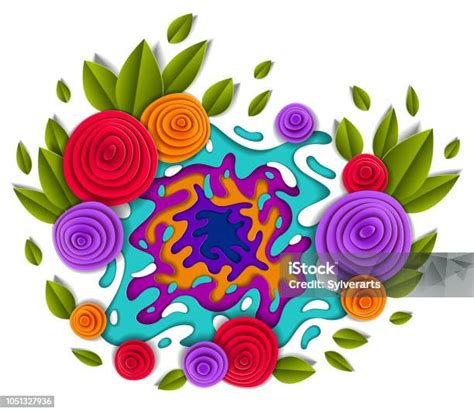 꽃 고 아름 다운 디자인 종이 베인 스타일에서 벡터 일러스트 레이 션 청첩장 또는 낭만주의 인사말 카드입니다 0명에 대한 스톡 벡터 아트 및 기타 이미지 Istock