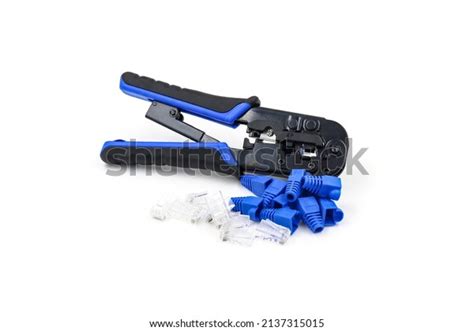Rj 45 흰색 배경 크림퍼 트위스트 케이블 스톡 사진 2137315015 Shutterstock