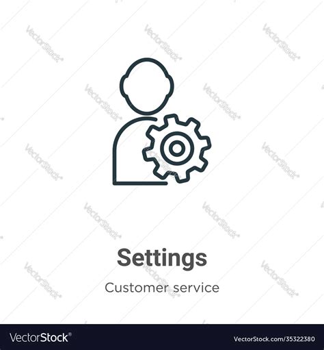 Settings Outline Icon Thin Line Black Royalty Free Vector